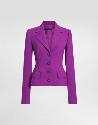 Dolce & Gabbana Dolce Double Crêpe Jacket - Frau Blazer Purple 38