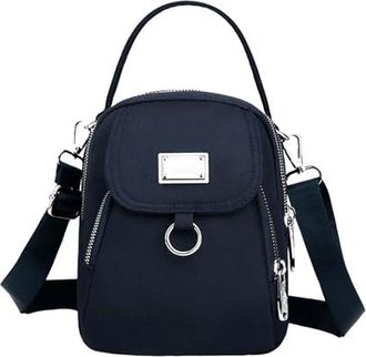 Generic Sac en toile pour femme, nouvelle atmosphère, sac à bandoulière en tissu multi-compartiments, sac à dos dépicerie, bleu, A