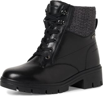 Tamaris COMFORT Damen Stiefeletten zum Schnüren Warm Gefüttert Kleiner Absatz Comfort Fit, Schwarz (Black), 37 EU