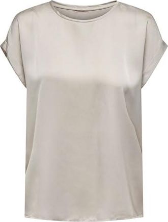 Only Onllieke S/S Satin Mix Top WVN Noos Chemisier &agrave; Manches Courtes, Lilas, L Femme