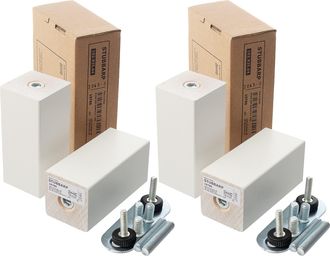 IKEA Stubbarp (Besta) Beine, Massivholz, Wei&szlig;, 4 St&uuml;ck