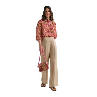 Maliparmi Maliparmi, Femme, Pantalons, Beige, Taille: 38 FR Pantalon intemporel en lin