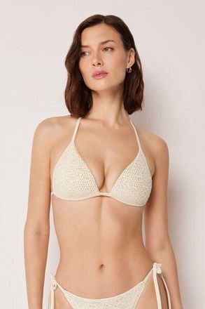 Calzedonia Triangel-bikinioberteil Mit Polsterung Sequin Net Wei&szlig;