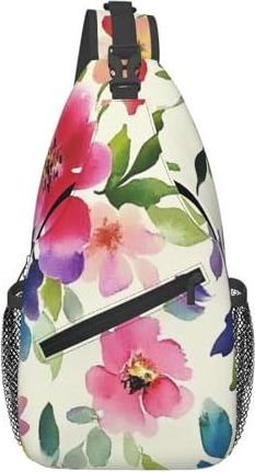 Generic Petit sac &agrave; bandouli&egrave;re &agrave; motif floral - Sac &agrave; dos de voyage pour homme - Sac &agrave; dos de randonn&eacute;e
