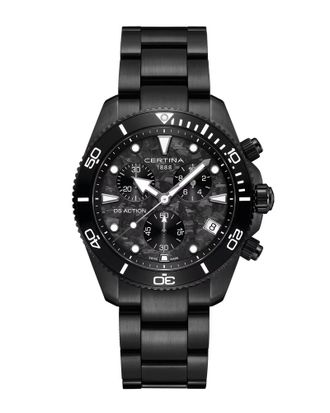 Certina DS Action Chrono, Quarz, Karbon schwarz, PVD-Beschichtung, Edelstahl 316L Herrenuhr C048.417.33.201.00