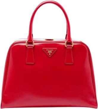 Prada Sac &agrave; main Pre-owned Pyramid Frame - Femme - Pre-owned - Rouge - Taille: ONE Size