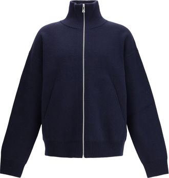 Axel Arigato Wool Blend High-Neck Zip-Up Sweater - Navy