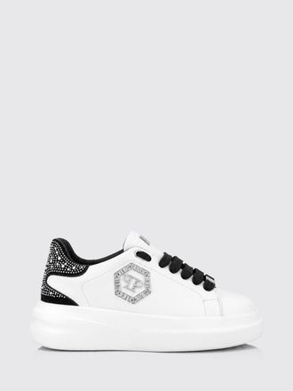 Philipp Plein Chunky-Sneaker aus Leder mit Hexagon-Logo und Strass