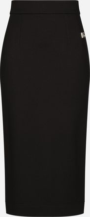 Dolce & Gabbana Midirock Aus Milano-ripp - Frau Röcke Schwarz Viskose 40