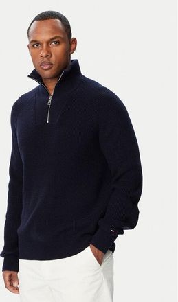Tommy Hilfiger Pullover Fisherman MW0MW42531 Dunkelblau Regular Fit