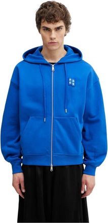 Ader Error SweaT-shirt zipp&eacute; TRS Tag 02 - Homme - Sweatshirts et sweats &agrave; capuche - Bleu - Taille: M