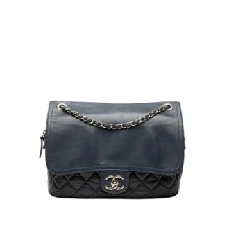 Chanel Sac bandouli&egrave;re matelass&eacute; en cuir de veau Pre-owned - Femme - Pre-owned - Bleu - Taille: ONE Size