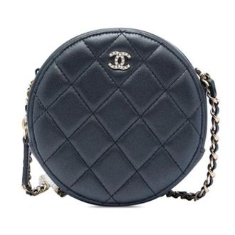 Chanel unisex, Pre-owned, Noir, Taille: ONE Size Sac bandouli&egrave;re matelass&eacute; iris&eacute; en cuir dagneau Pre-owned