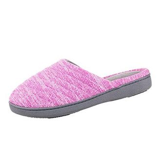 Isotoner womens Andrea Space Knit Slide Slipper, Vividly Violet, 8.5-9 US