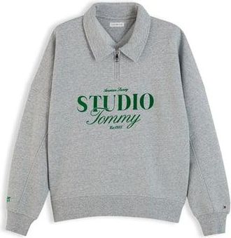 Tommy Hilfiger Sweat ample &agrave; col polo en coton