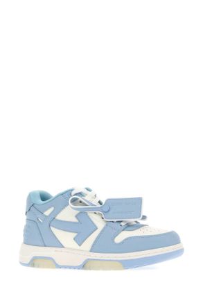 Off-white Womens Two-Tone Leather Out Of Office Sneakers White-Light Blue White/light