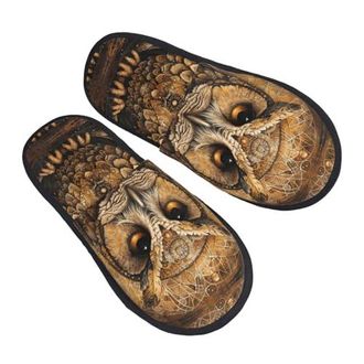 Generic Croyances Li&eacute;es Au Hibou Femme Homme Pantoufles Peluche Slippers Antid&eacute;rapantes Chaussures De Maison Pour Hiver Int&eacute;rieur Automne M