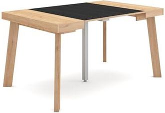 Skraut Home | Ausziehbarertisch | Multifunktionaler ausziehbarer | 140 | F&uuml;r 6 G&auml;ste | H&ouml;lzerne Beine | Moderner Stil | Eiche Schwarz