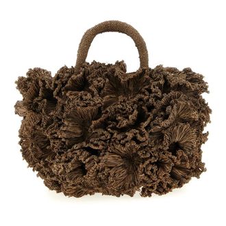 Ibeliv Femme, Sacs, Brun, Taille: ONE Size Sac &agrave; main en raphia crochet&eacute;
