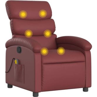 vidaXL Massagesessel Weinrot Kunstleder - Vidaxl
