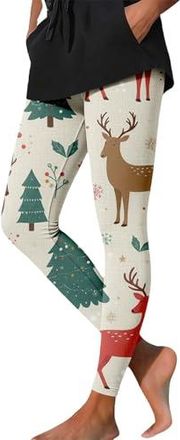 Generic Legging dentra&icirc;nement pour femme - Taille haute - 4 voies - Pantalon de course et de yoga - Bleu, beige, XXL