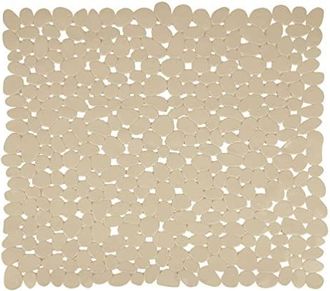 MSV Tapis de Douche PVC Galets-53x53 cm-Beige, 100%, 53 x 53 x 15 cm