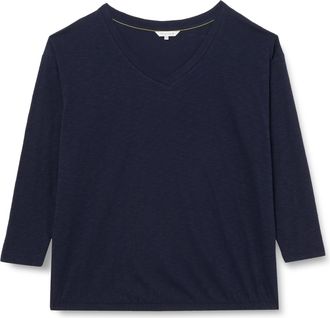 Triangle by s.Oliver Damen Langarmshirt in O-Shape Form Blue, 48