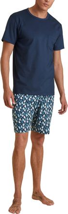 CALIDA Relax Imprint Kurz-Pyjama Herren, aus 100% Baumwolle, pflegeleicht, elastisch und formstabil, in Single Jersey