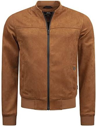 Indicode Hommes Ibon Jacket | Veste en simili cuir suédé Camel XXL