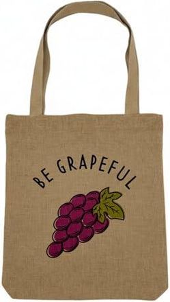 Fabulous Sac Shopping Tote Bag Aspect Lin - Be Grapeful Pun Food Fruit Grape - Sac de Courses Toile Epaisse 360g Beige Naturel Cabas Port&eacute; Epaule Solide Imprim