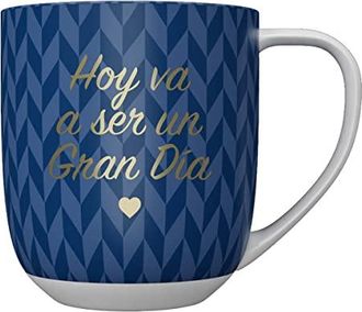 Draeger PARIS 1886 - Keramiktasse, 320 ml, mit persönlicher Botschaft in Gold, schickes Design, Blau/Rosa, spülmaschinenfest, elegantes Geschenk in dekorative