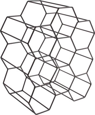 The Home Deco Factory Home Deco Factory KA3041 Weinregal, schwarzes Metallgeflecht, Aufbewahrung für 9 Flaschen, Einheitsgröße