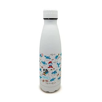 Nerthus Kitchenware Nerthus Fih 756 Bouteille THE SMURFS Double Paroi Motif Schtroumpfs 500 Ml, Acier Inoxydable, sans Bpa, 18/8