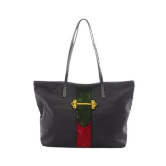 Prada Pre-owned Cahier Trompe Loeil Nylon Saffiano Leder Tote Bag - - Pre-owned - Damen - Mehrfarbig - ONE SIZE