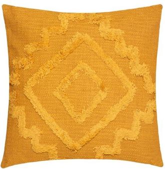 Atmosphera Atmosphera - Coussin Inca en Coton tufté Jaune Moutarde 40x40 cm
