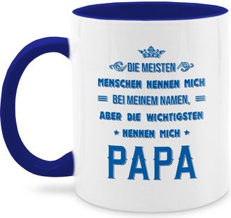 Shirtracer Tasse Tassen 325ml - Die Wichtigsten nennen mich Papa - 325 ml - Dunkelblau - vater geschenk vatertag daddy papi dad papas daddys vatertagsgeschenk de