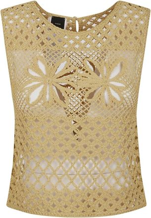 Pinko Pinko, Femme, Tops, Beige, Taille: 36 FR Haut Blanc pour Femmes