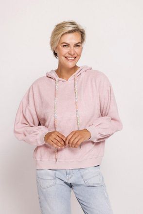 Zhrill Kapuzensweatshirt ZHXENIA Nicki Kap-Sweat in Nicki-Qualit&auml;t mit Strick-Kordeln