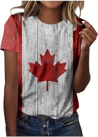 Generic T-shirts personnalis&eacute;s T-shirt &agrave; la mode pour femmes avec col rond Coupe courte pour les vacances d&eacute;t&eacute; Design imprim&eacute; floral tendance T-shirt personna