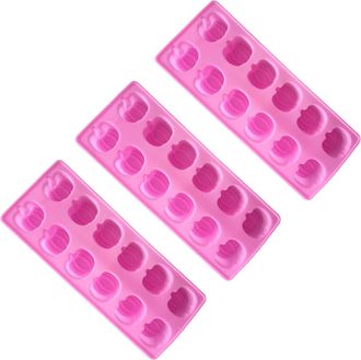 Luxshiny 3 Stück Teiliges Kürbis Eiswürfelformset aus Diy Eiswürfelbehälter für Halloween zu Bedienen Reinigen Kreative Backprojekte und Partys