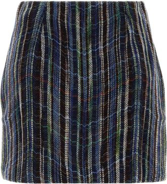 Missoni Womens Embroidered Wool Blend Mini Skirt Multiblu Exterior: Viscose Gonne