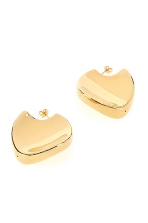 Bottega Veneta Womens Gold Silver Large Disc Earrings Sterling