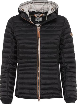 Camel Active Damen leichte Steppjacke mit Abnehmbarer Kapuze Schwarz, womenswear-38