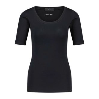 Marc Cain Shirt aus elastischem Baumwoll-Jersey - - Tops - Damen - Schwarzk - L
