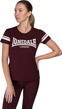 Lonsdale Damen Killegray Freizeit T-Shirts, Oxblood/White, XL EU