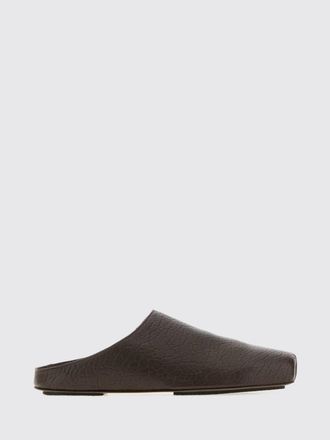 Uma Wang Mules en cuir grain&eacute; avec bout carr&eacute; et talon bas