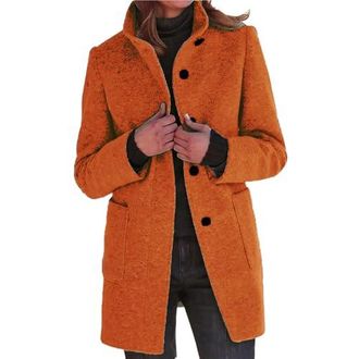 Generic Manteau dhiver boutonn&eacute; pour femme - Manteau cardigan en pure laine - Manteau dhiver avec capuche - Manteau fin coupe-vent veste de sport en flanelle,