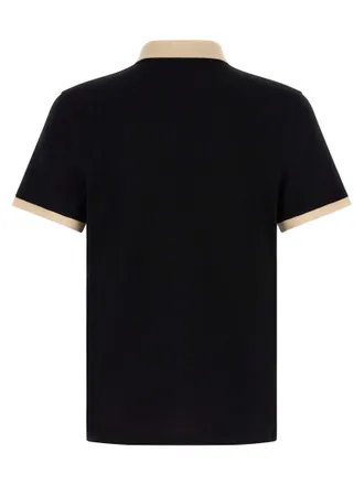 Valentino Garavani Contrast-Trim Cotton Piquet Polo Shirt - Black
