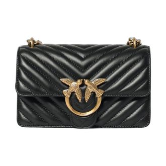 Pinko Mini Love Bag One Chevron - - Bags - Damen - Schwarzk - ONE SIZE