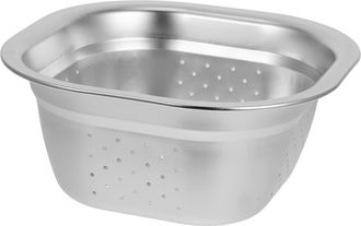 SOLUSTRE Multifunktionales Quadratisches Edelstahl Sieb Waschsieb Gemüse Und Obstwaschbecken 22cm Langlebig Rostfrei Platzsparend Für Küchenarbeitsplatte